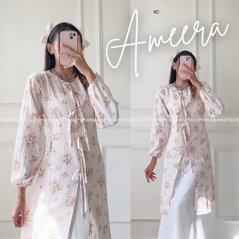 AMEERA RIBBON TUNIC / TUNIC BLOUSE AESTHETIC COQUETTE RIBBON STRAP ...