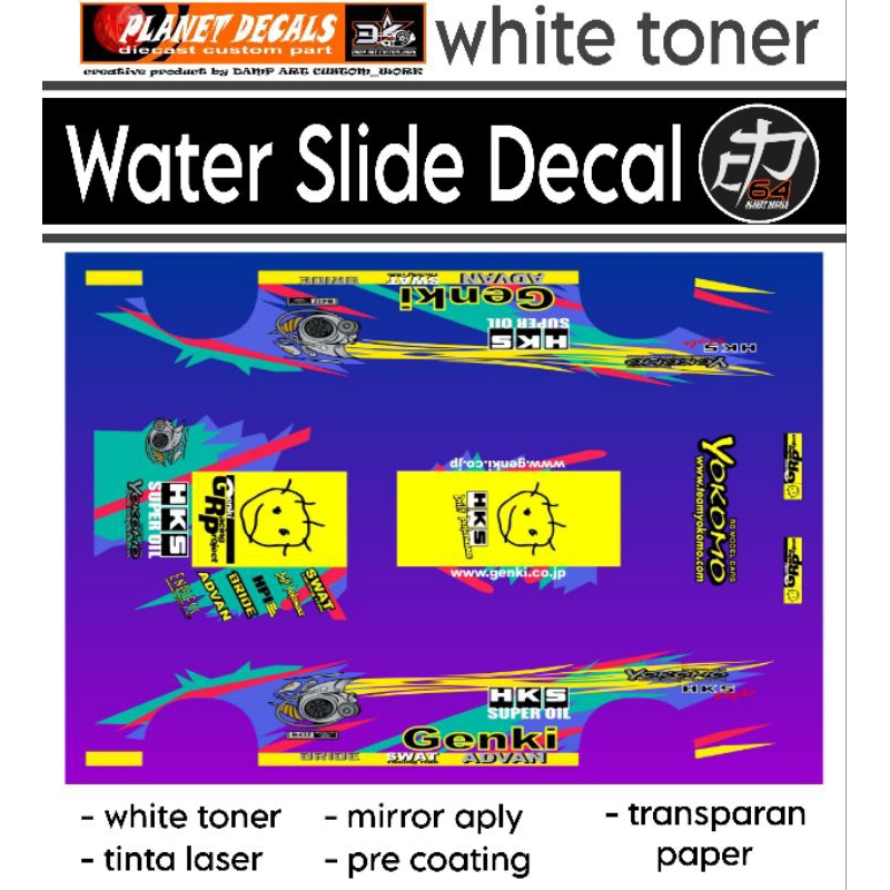 GENKI HKS universal Hot Wheels Decal (white toner) | Shopee Malaysia