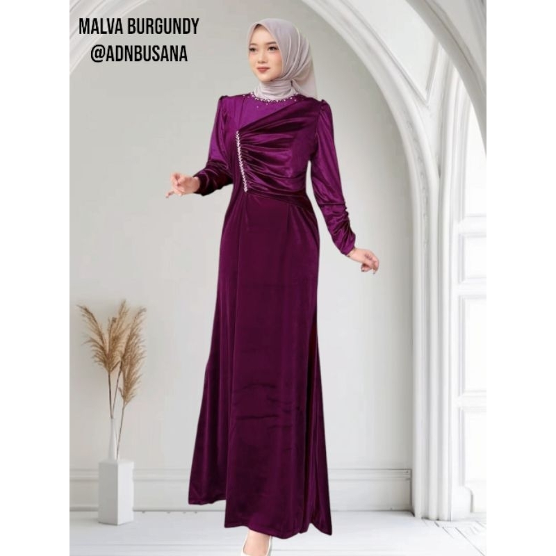 MALVA bludru Gamis Velvet Dress for bridesmaid graduation ceremony ...