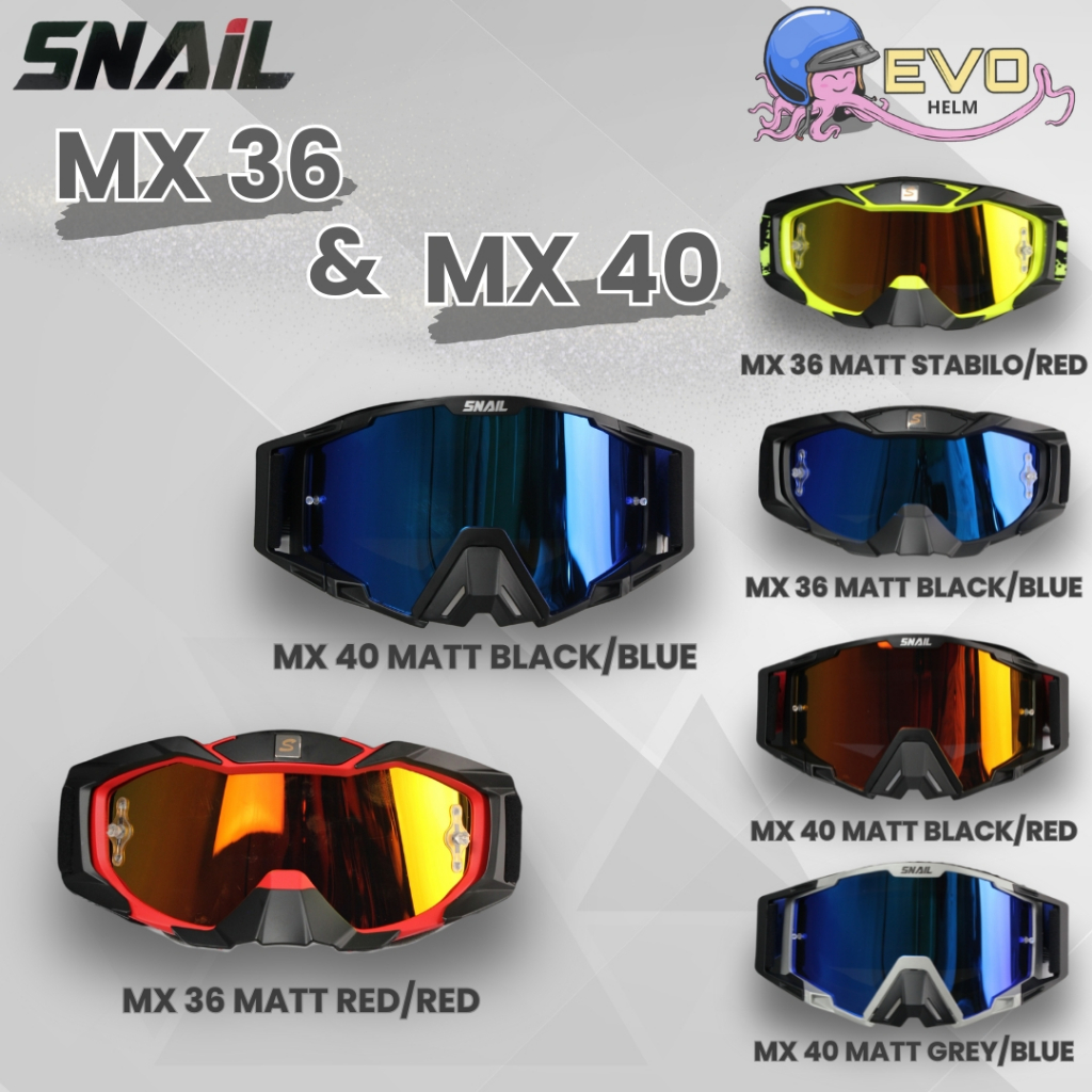 ORIGINAL GOOGLE SNAIL GLASSES, GOOGLE SNAIL CROSS & MOTOCROSS HELMET ...