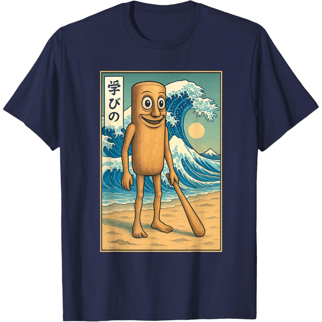 Tung Tung Tung Sahur italian brainrot japanese Great Wave T-Shirt ...