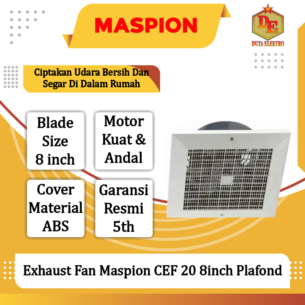Exhaust Fan Maspion CEF 20 8 inch Ceiling | Shopee Malaysia