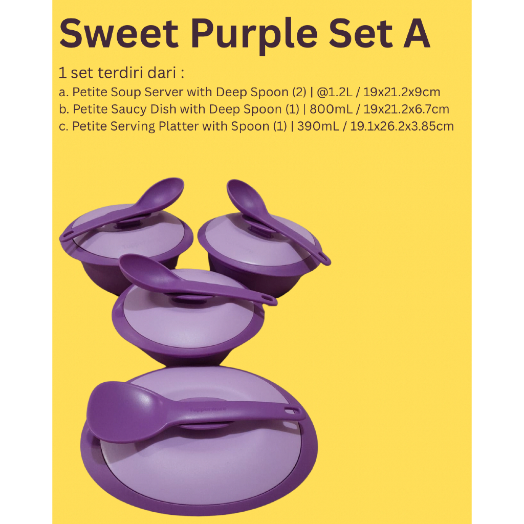 Sweet Purple Set / Original Tupperware Dining Table Serving Container ...