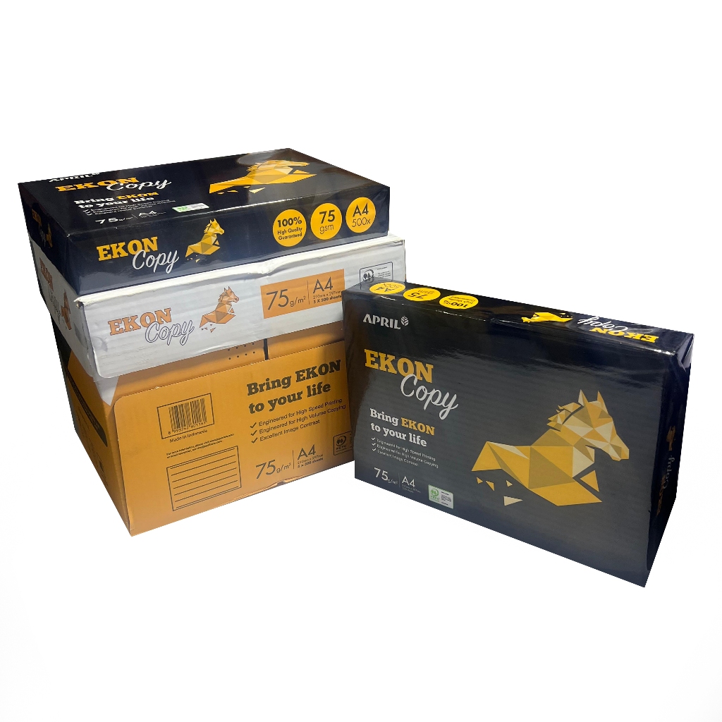 EKON COPY HVS A4 Paper 75 Grams (1 Box = 5 Reams) | Shopee Malaysia