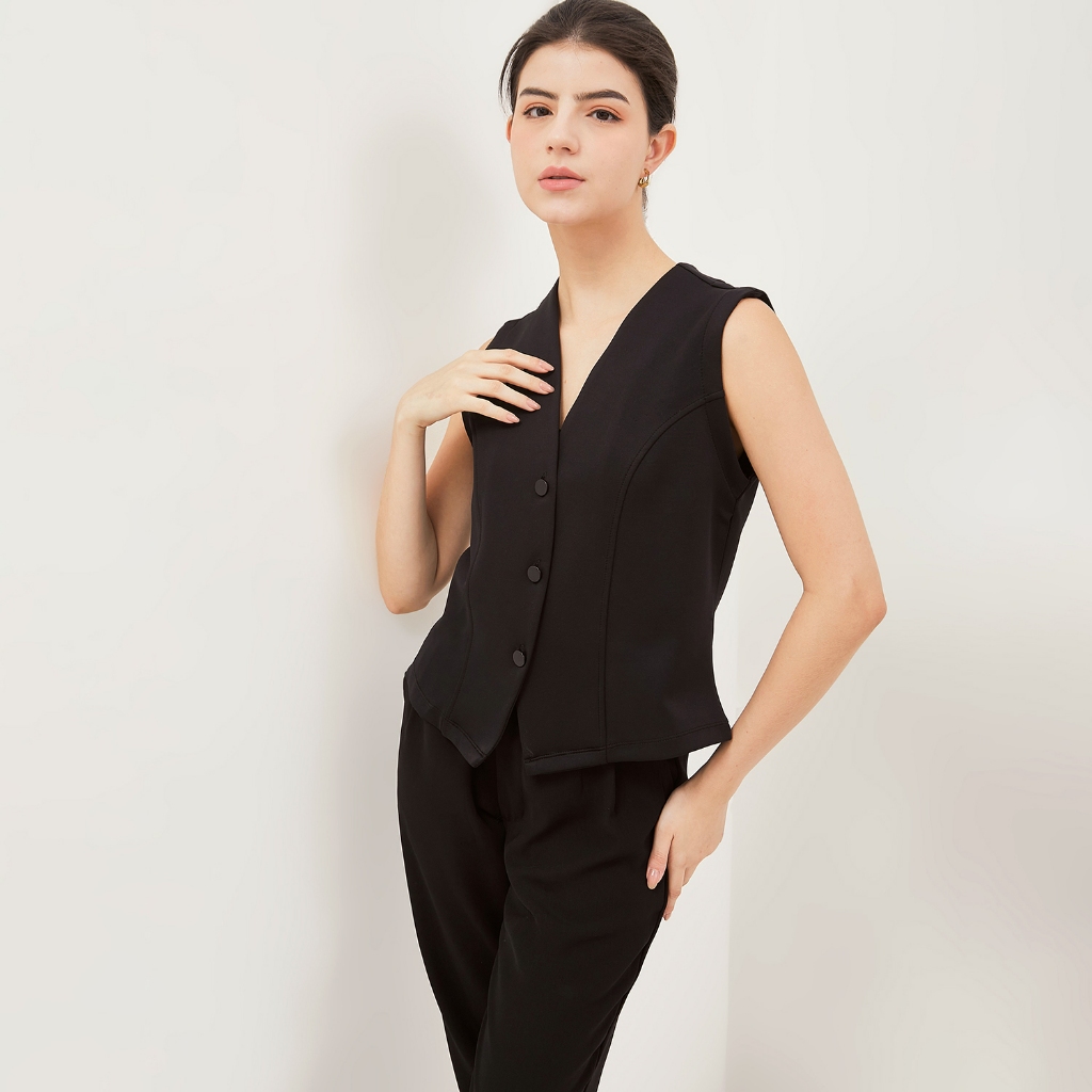 SIMPLICITY Three Buttons Princess Cut Vest | Shopee Malaysia