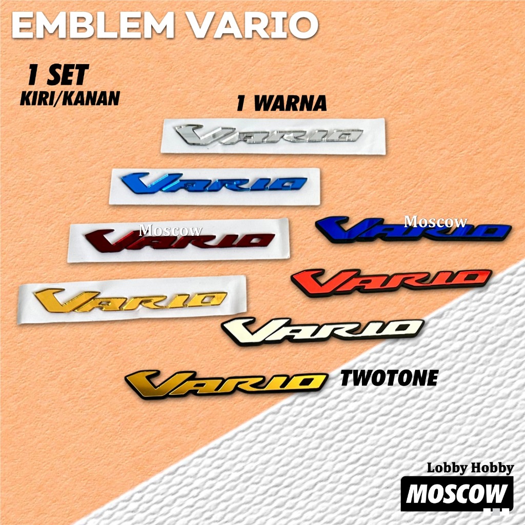 3D RAISED VARIO EMBLEM / SET 2 PCS 3D RAISED LOGO EMBLEM CLICK DECAL ...