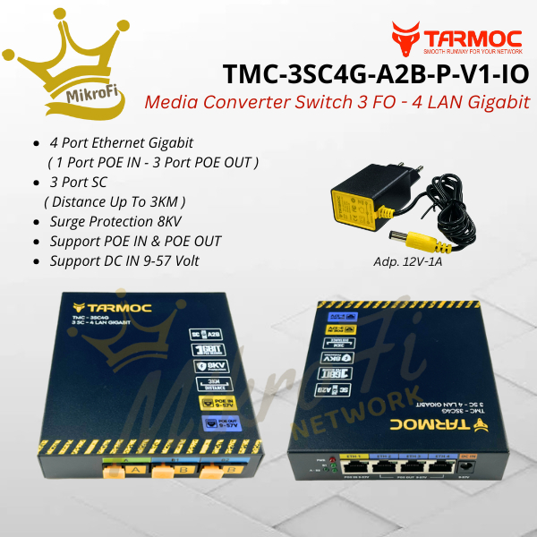 Tarmoc TMC-3SC4G-A2B-V1-IO- | Media Converter 3 FO 4 LAN / 3FO 4LAN ...