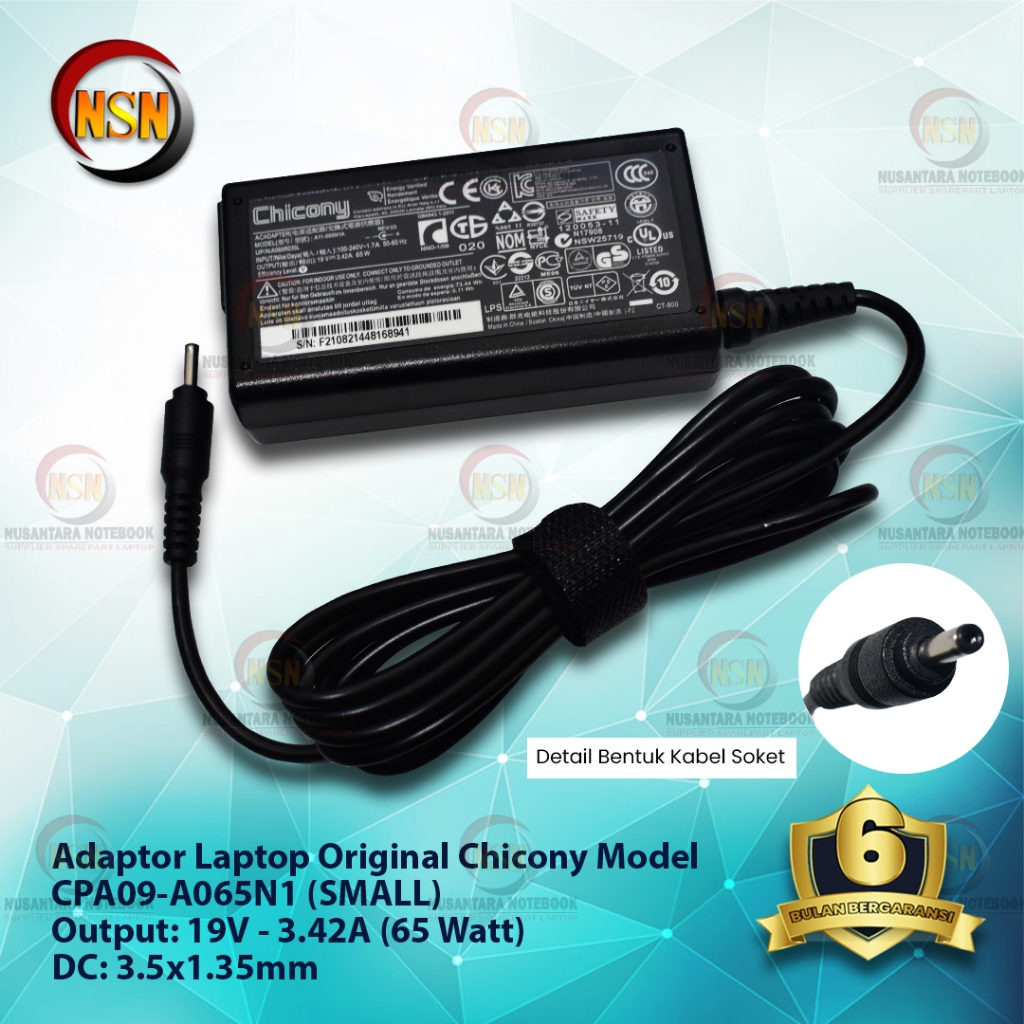 Original Chicony Charger Adapter Model CPA09-A065N1 (Small) | Shopee Malaysia