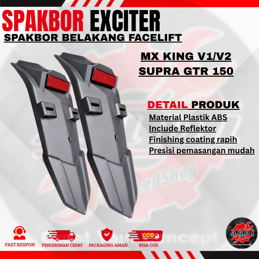 SUPRA GTR 150 MX KING V1 V2 REAR SPAKBOR EXCITER PRECISION PNP MATERIAL ...