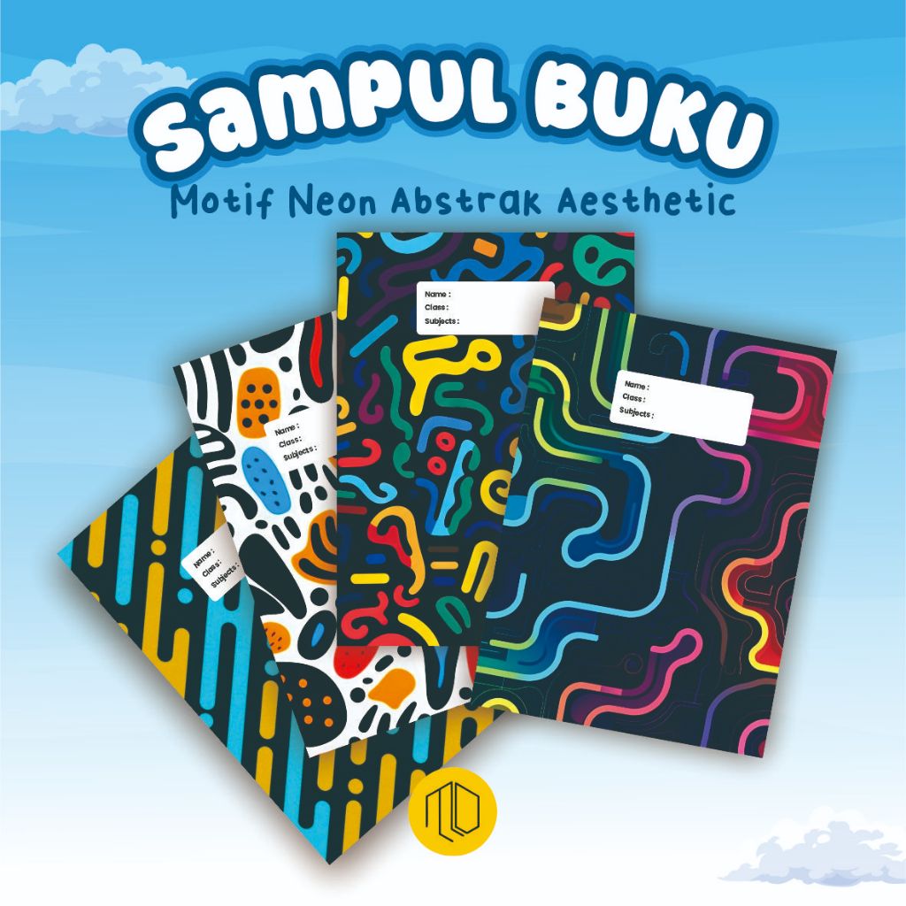 Aesthetic Writing Book Cover Filled with 10 Aesthetic Abstract Neon ...
