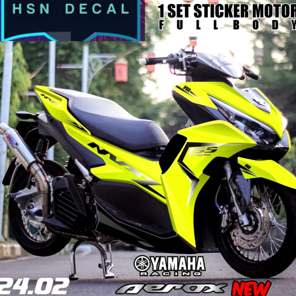 Aerox 155 vva full body decal sticker connected with simple graphic ...