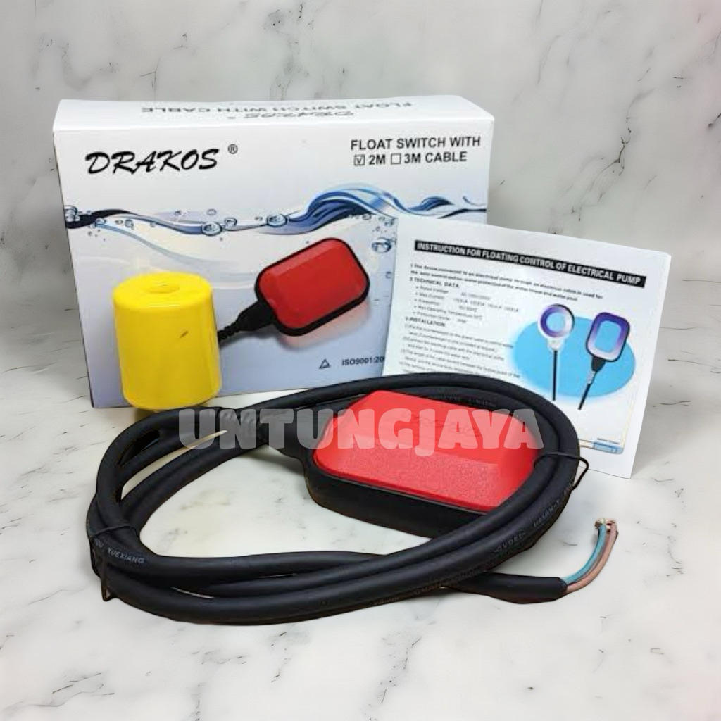 DRAKOS FLOAT SWITCH CABLE 2 METER // FLOATING TANDON AUTOMATIC | Shopee ...