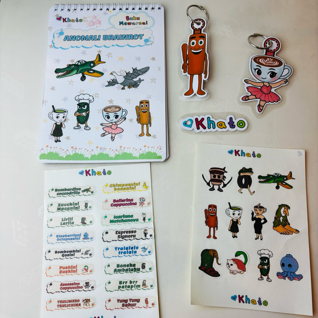 Educational Package Coloring Book Sticker Keychain Anomali Brainrot ...