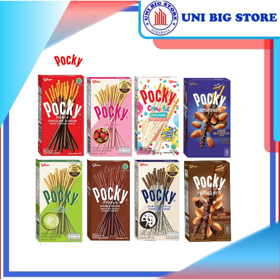 Glico Pocky Stick Chocolate Chocolate - Strawberry - Double Choco - Cookies Cream - Matcha ...