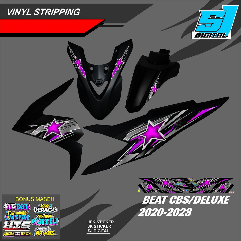 SIMPLE STRIPPING HONDA BEAT DELUXE LIVERY DESIGN 3 20K NO CUTING JUST ...