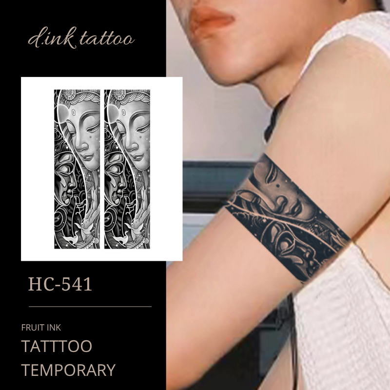 PREMIUM HC-541 temporary tattoo long lasting 1 month Buddha motif fleet aesthetic semi permanent ...