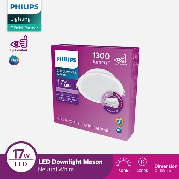 Philips Downlight - 59466 MESON 150 17W WH Recessed LED 65K White / 40K ...