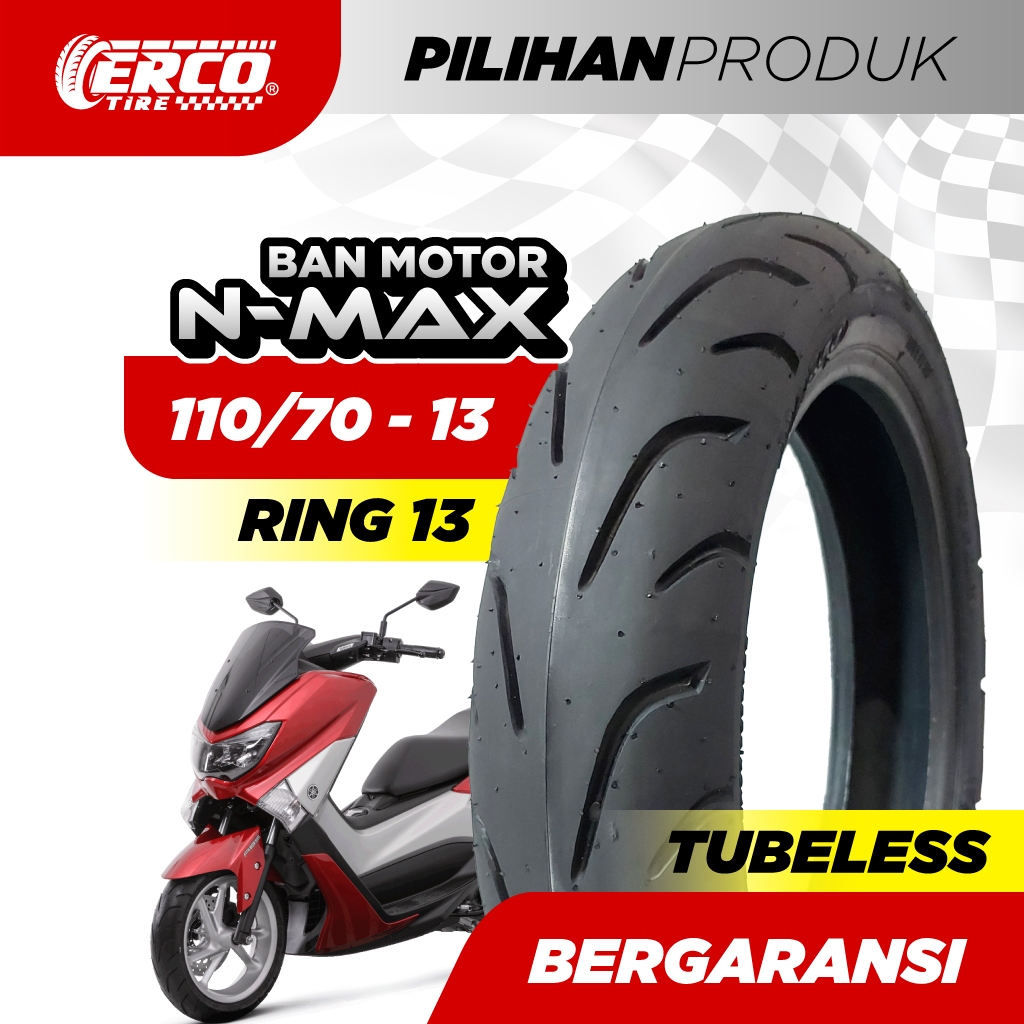 Automatic/Nmax Motorcycle Tires, Ring 13, ERCO 110/70-13 Tubeless ...