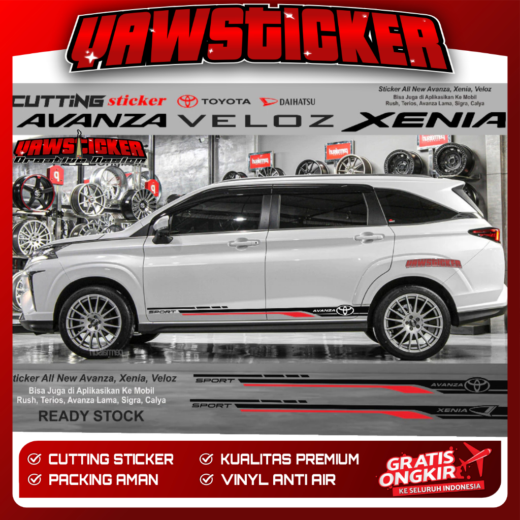 Side STICKER for toyota all new AVANZA VELOZ XENIA 2022 2023 SIDE BODY ...