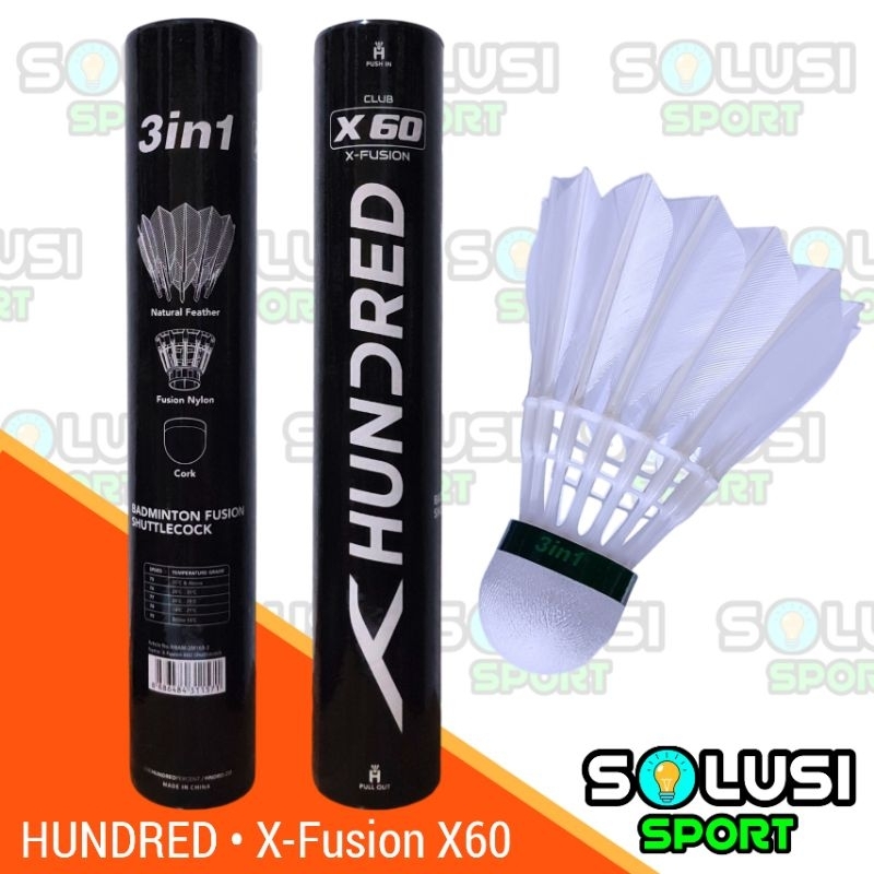 Hundred X-Fusion X60 Shuttlecock 3 in 1 Original Badminton Shuttlecock ...