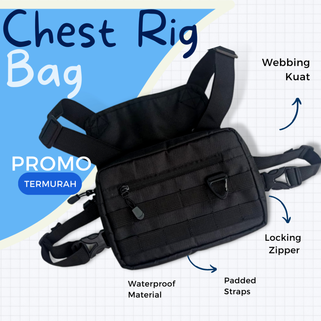 HITAM Chest Bag Men's Ryder Motorcycle Outdoor Tactical Rig Bag Chest ...