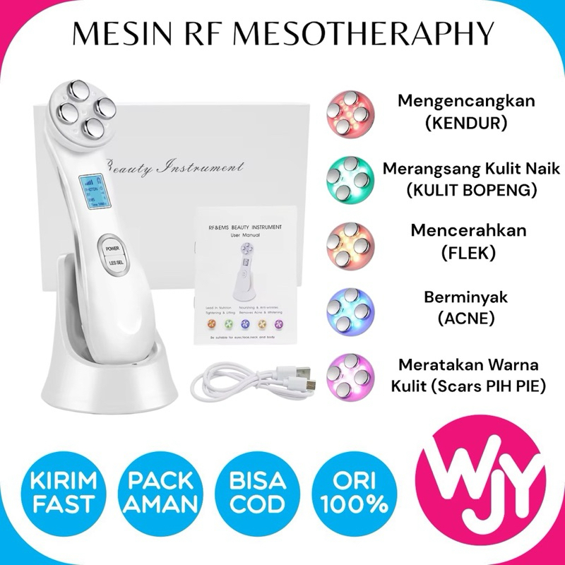 MESIN Radio RF EMS FREQUENCY MACHINE Electroporation Mesotherapy Facial ...