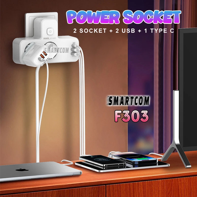 Smartcom - Socket F303 Cable Switch Hole On Off Switch Socket Extension ...