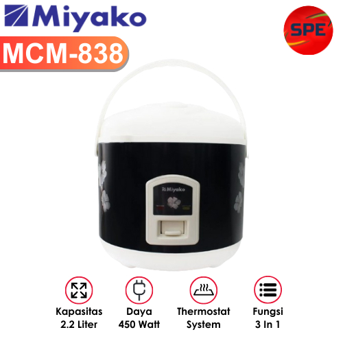 Rice COOKER MIYAKO CAPACITY 2.2 LITER MCM-838 / MCM838 OFFICIAL ...