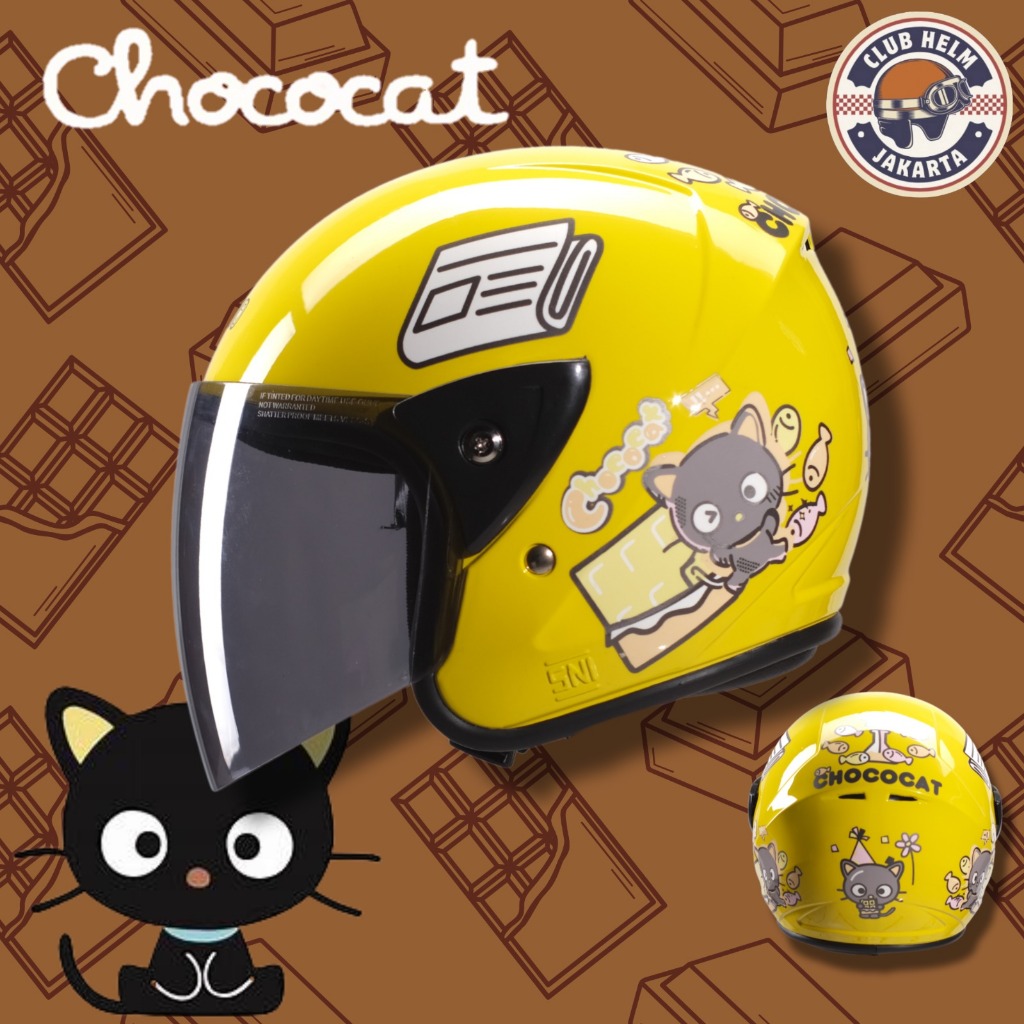Sni Premium Children's Helmet Cute Boy Girl Boy Teenager Chococat ...
