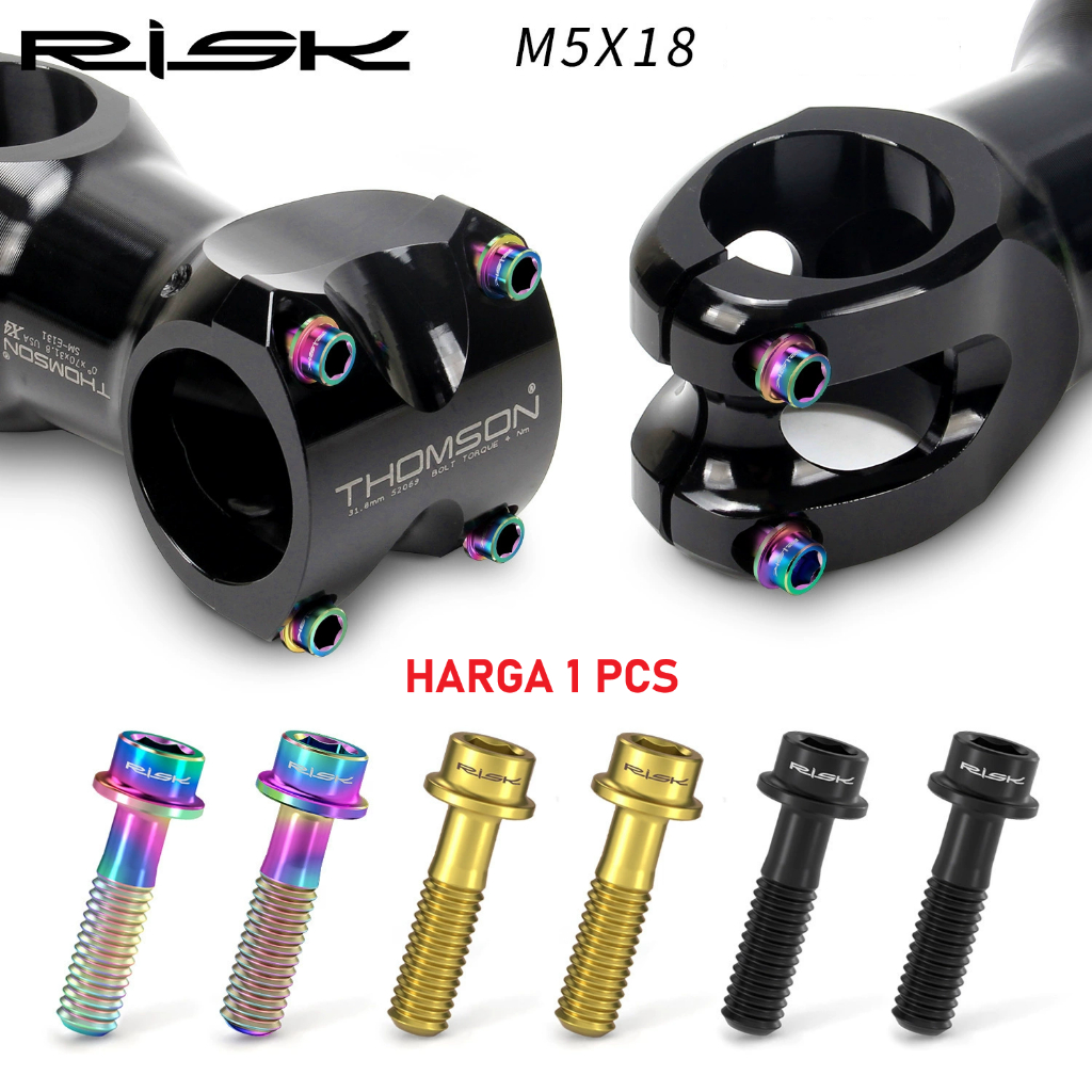 Risk Bolt Stem Titanium UNIT Bolts M5 x 18mm Ti Bolt Continuous Head ...