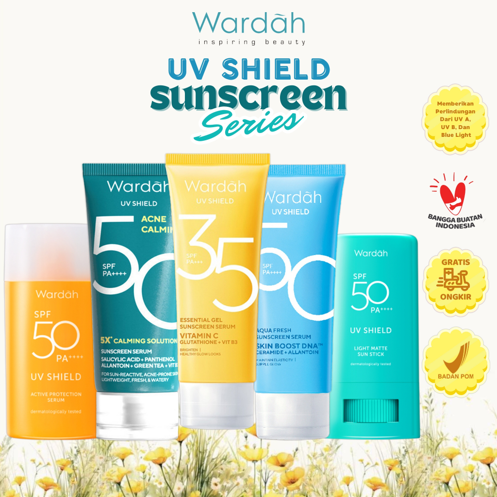 Wardah UV Shield Sunscreen Gel SPF 35 | Uv Shield Sunscreen SPF 50++ Aqua Fresh Essence | Active ...