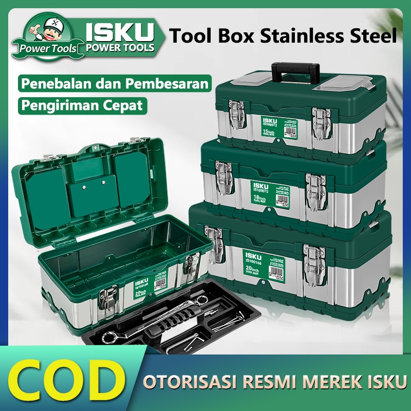 Isku Tool Box 15-20 Inch Stainless Steel Tool Box Large Size Tool Box ...