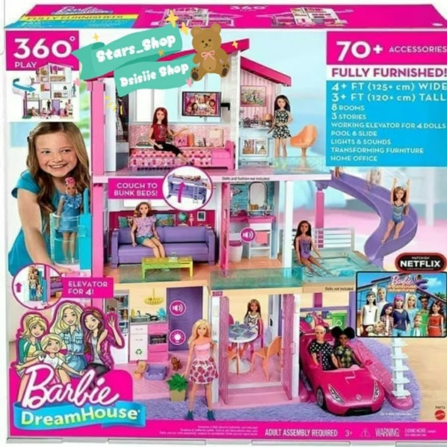 Barbie Dream House 3 Floor Original / Barbie House 3 Floor Toy | Shopee ...