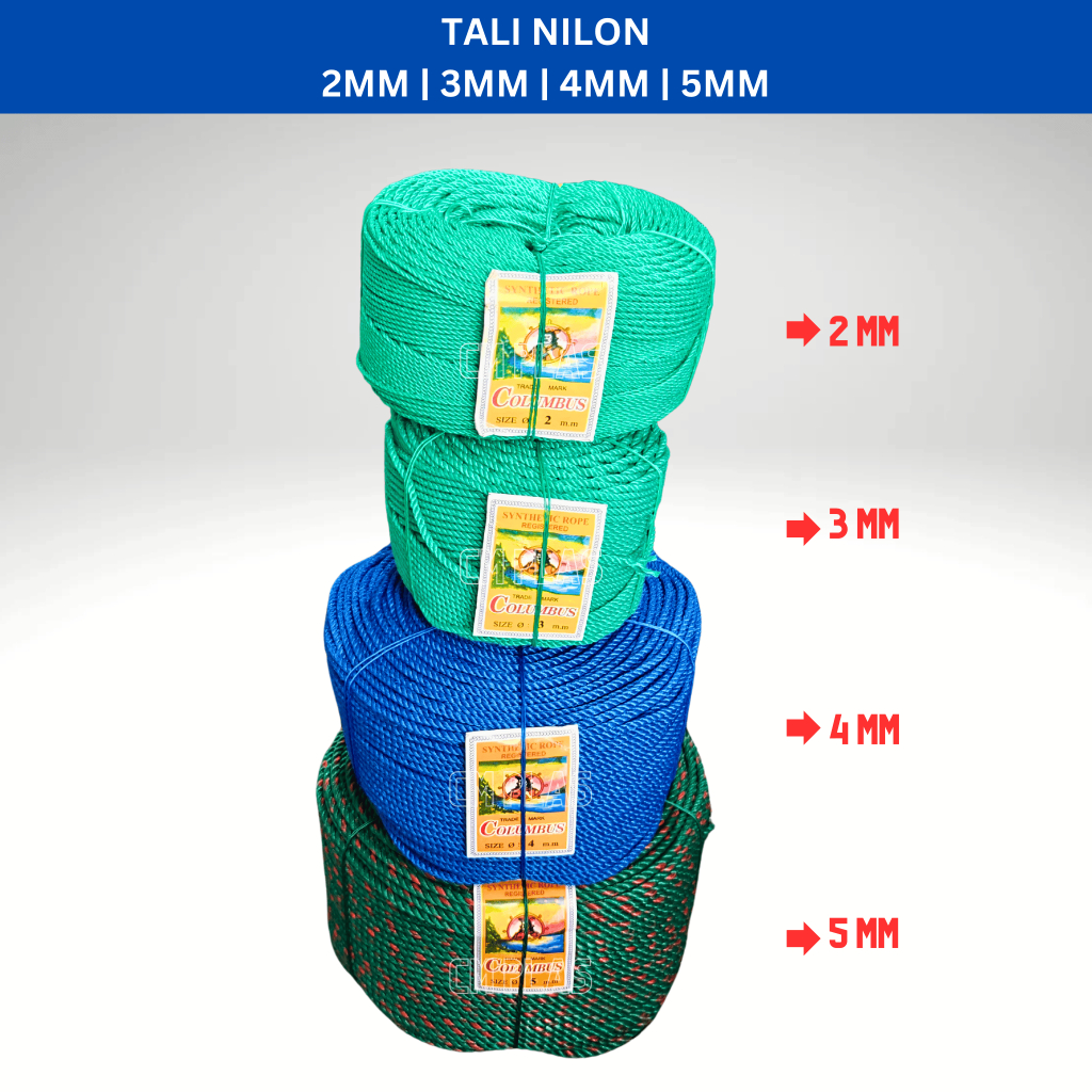 Nylon Rope / Clothesline / Columbus Mine 2mm, 3mm, 4mm, 5mm | Shopee ...