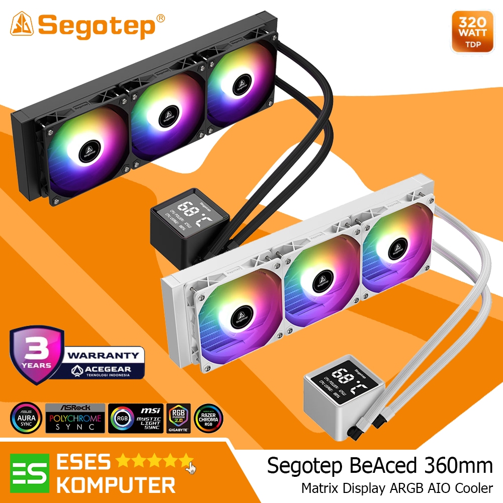 Aio Segotep BeAced ARGB 360MM with Matrix Display | Liquid Cooler for ...