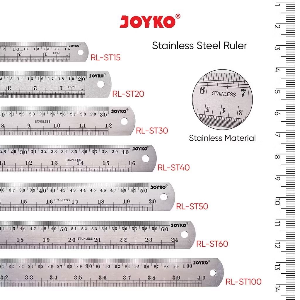 La - Joyko Stainless Steel Ruler Iron Ruler RL-ST50 50cm 1pcs | Shopee ...