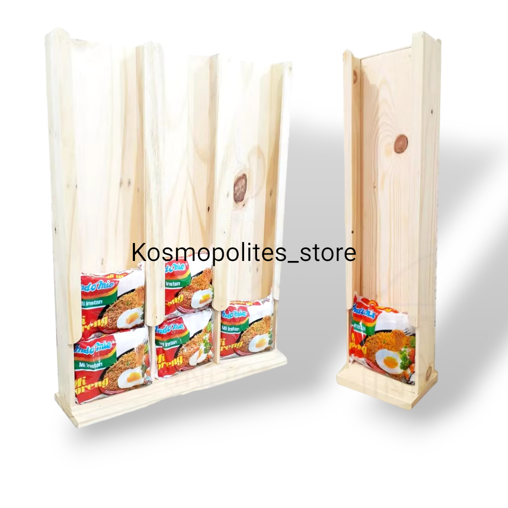 KAYU Instant Noodle Container Rack/warmindo Display/Wooden indomie Rack ...