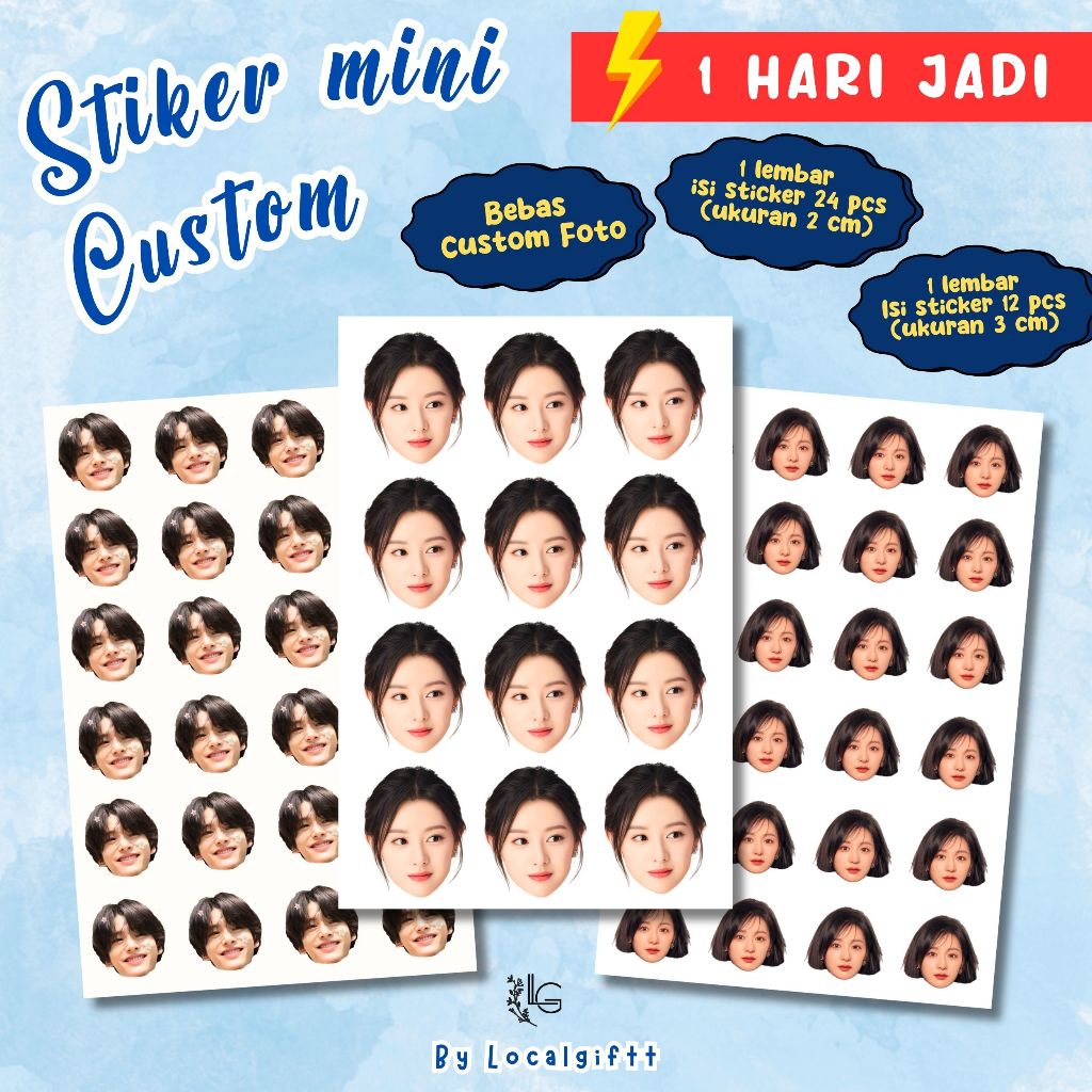 Custom mini stickers | Free to customize photos | Face sticker | Face ...