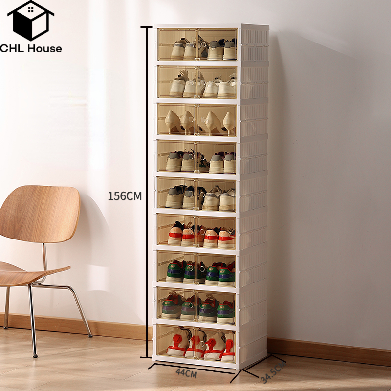 【Without Installation】chl House Closed Shoe Rack 8+1 layer Shoe Box ...