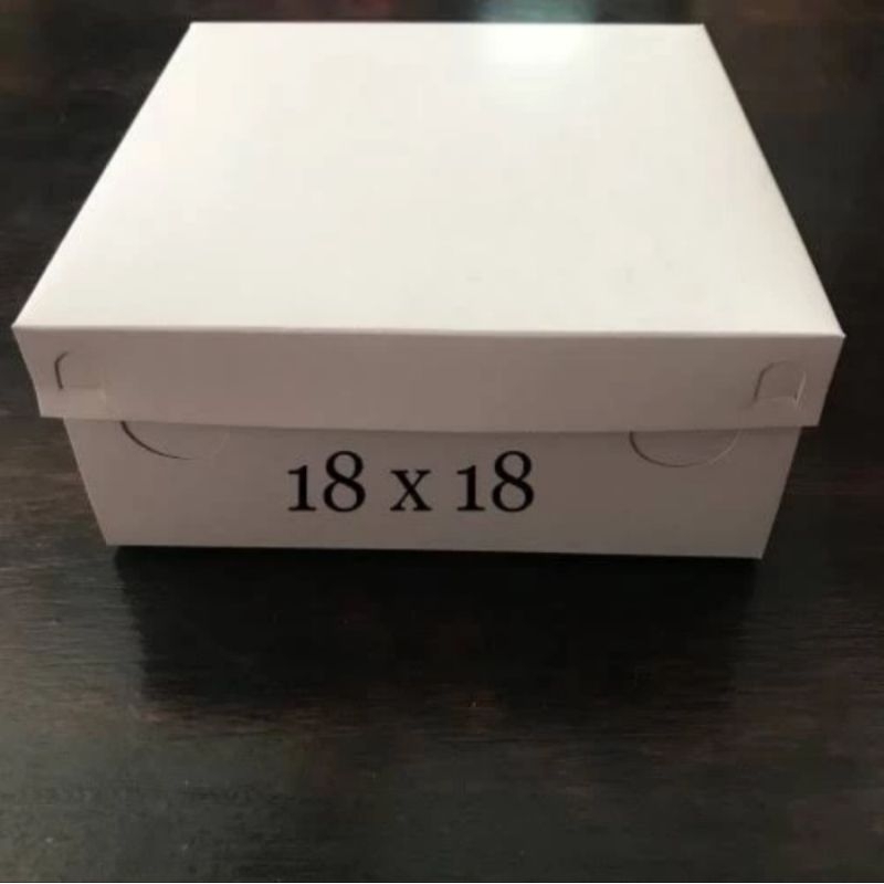 Plain white Lunch box 18 x 18 cm take away rice box, 350 gsm | Shopee ...