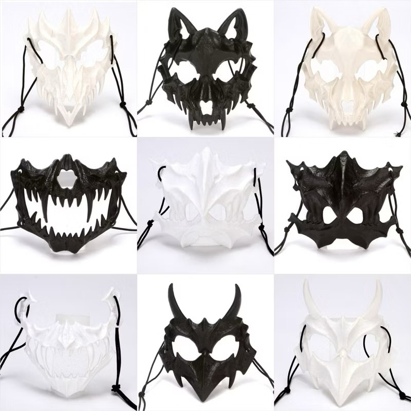 Tiger yaksa anime half face mask/yasha tengu wolf bone skull/cosplay ...