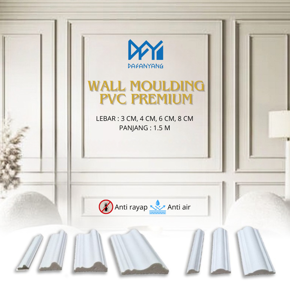 PUTIH [1,5METER] List Wall Molding List PVC Ceiling List Border Molding ...