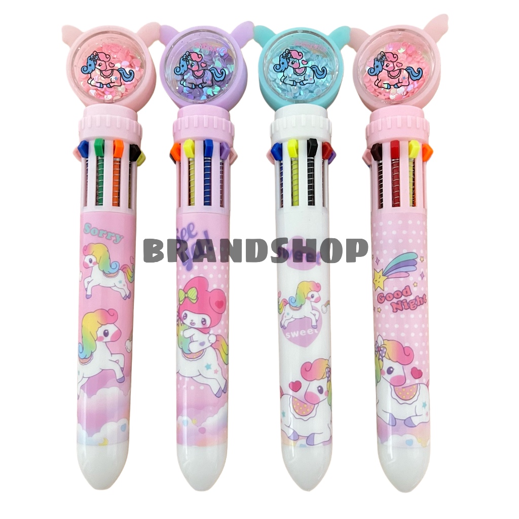 10 Colors Children's Pen My Melody Little Pony Unicorn 3D Shallow Gel ...