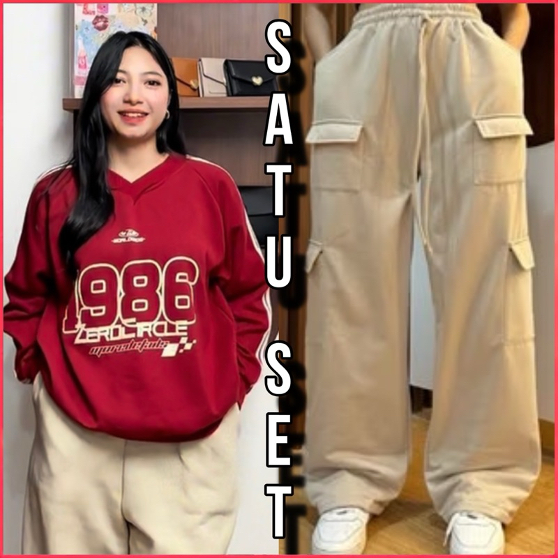 Pariroo Women's Zero Circle 986 Sweater Suit + Jooly Cargo Pants | One ...