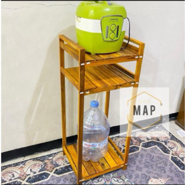 KAYU Original 3-Tier Teak Wood Gallon Rack Multi-purpose rack | Shopee ...