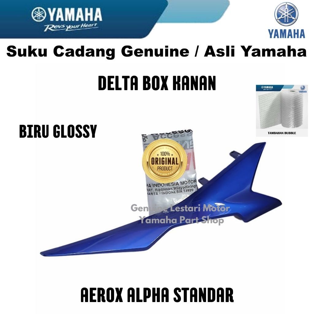 Delta Box Glossy Blue Right Aerox Alpha Standard Black Metallic 12 ...