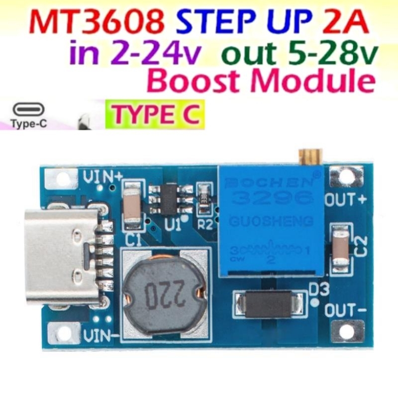 Mt3608 DC Step Up 2A Boost Converter Booster Module | Shopee Malaysia