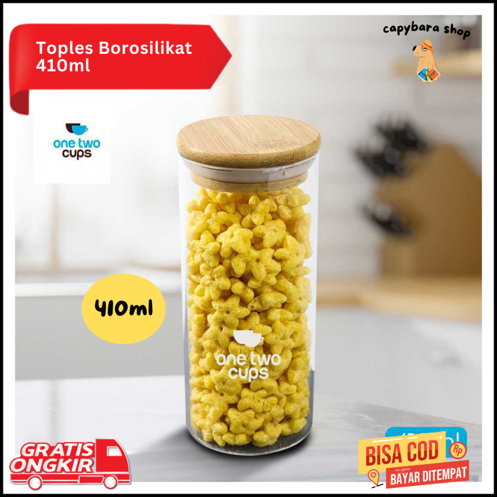 One Two Cups Airtight Food Storage Glass Jar Glass Jar 410ml - GH1270 - Transparent | Shopee ...