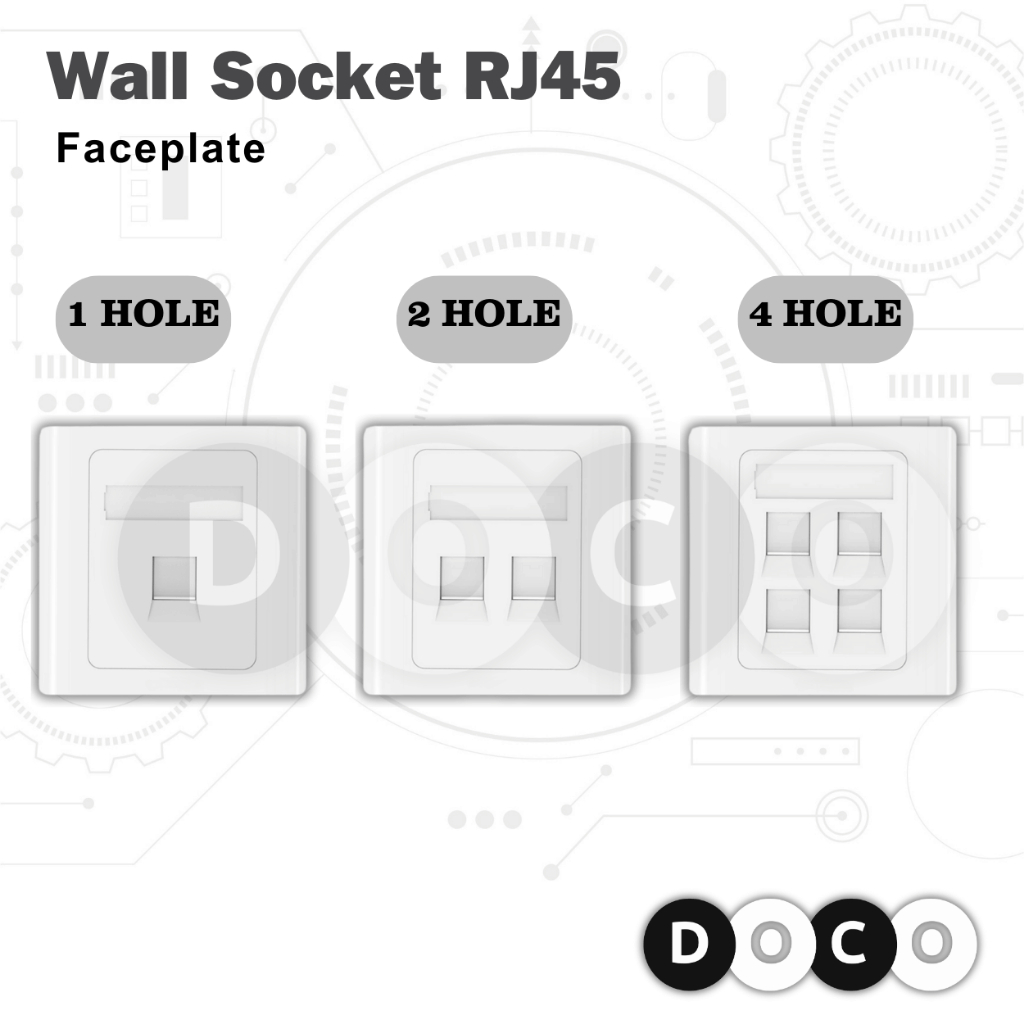 Faceplate LAN Wallplate Wall Socket RJ45 RJ11 1 Hole / 2 Hole /4 Hole ...