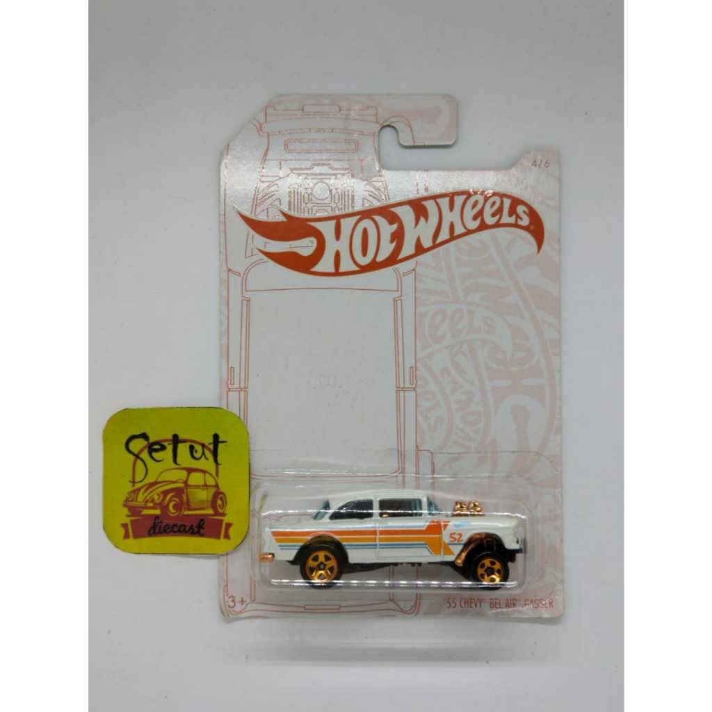 HOT WHEELS HOTWHEELS 52TH ANNIVERSARY 55 CHEVY BELL AIR GASER WHITE ...